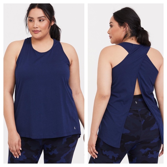 torrid | Tops | Torrid Plus Size Navy Blue Performance Cotton Split ...